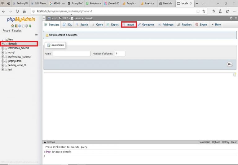 #1046 - No database selected error in phpMyAdmin, fix just in 4 steps ...